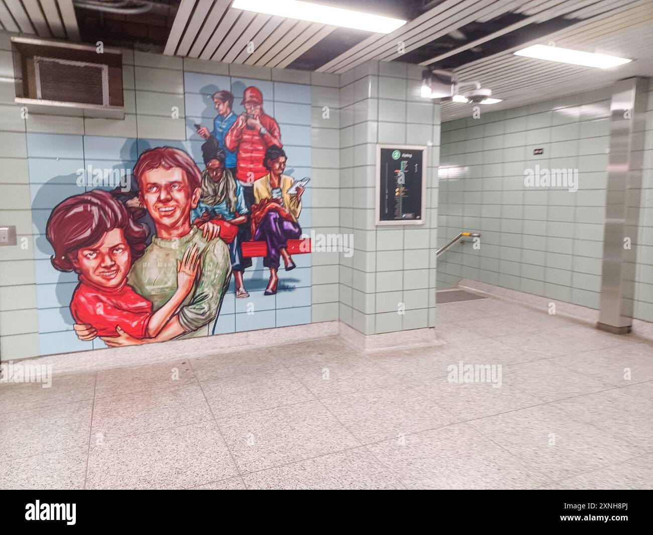 Toronto, ON, Canada - July 4, 2024: View at the Bloor and Young subway ...
