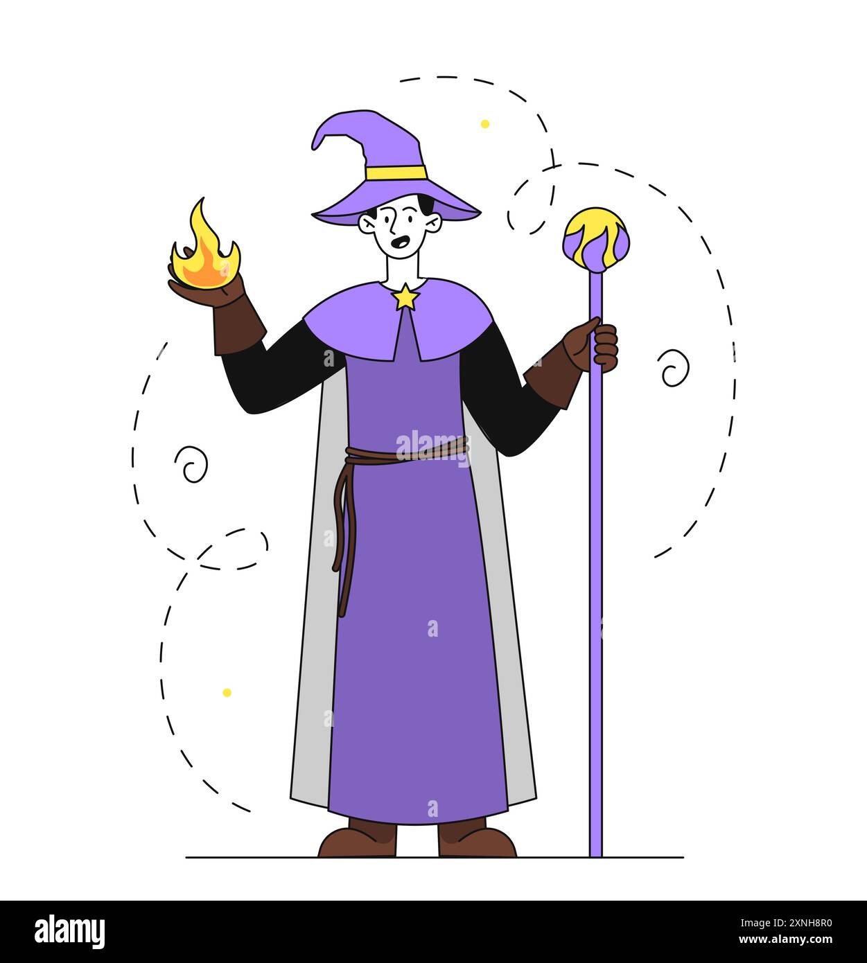 Warlock man in robe Stock Vector Images - Alamy