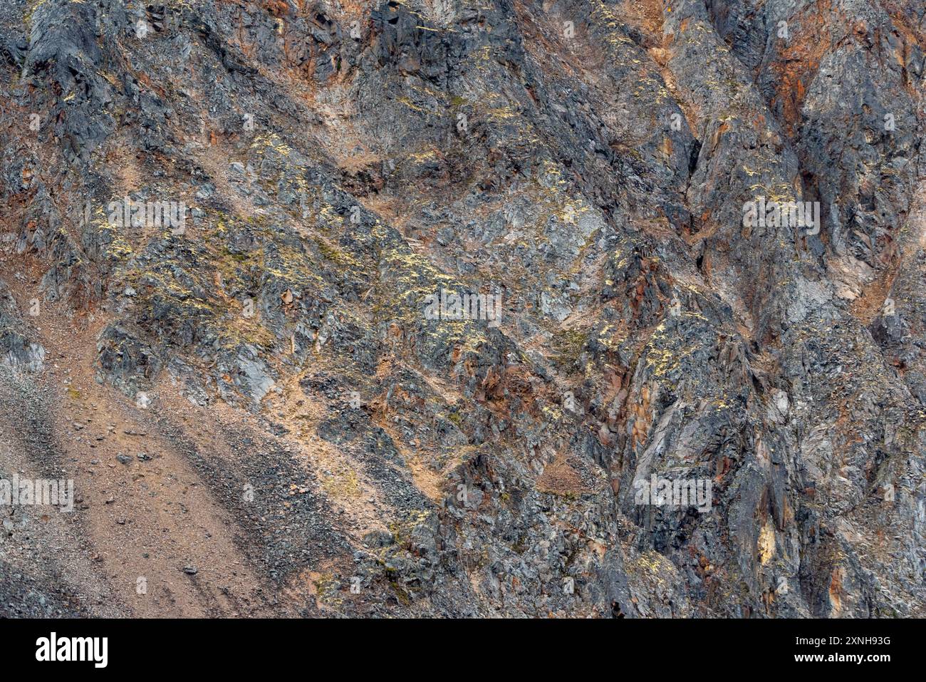Scenic mountain, rock side views seen in Tombstone Territorial Park in ...