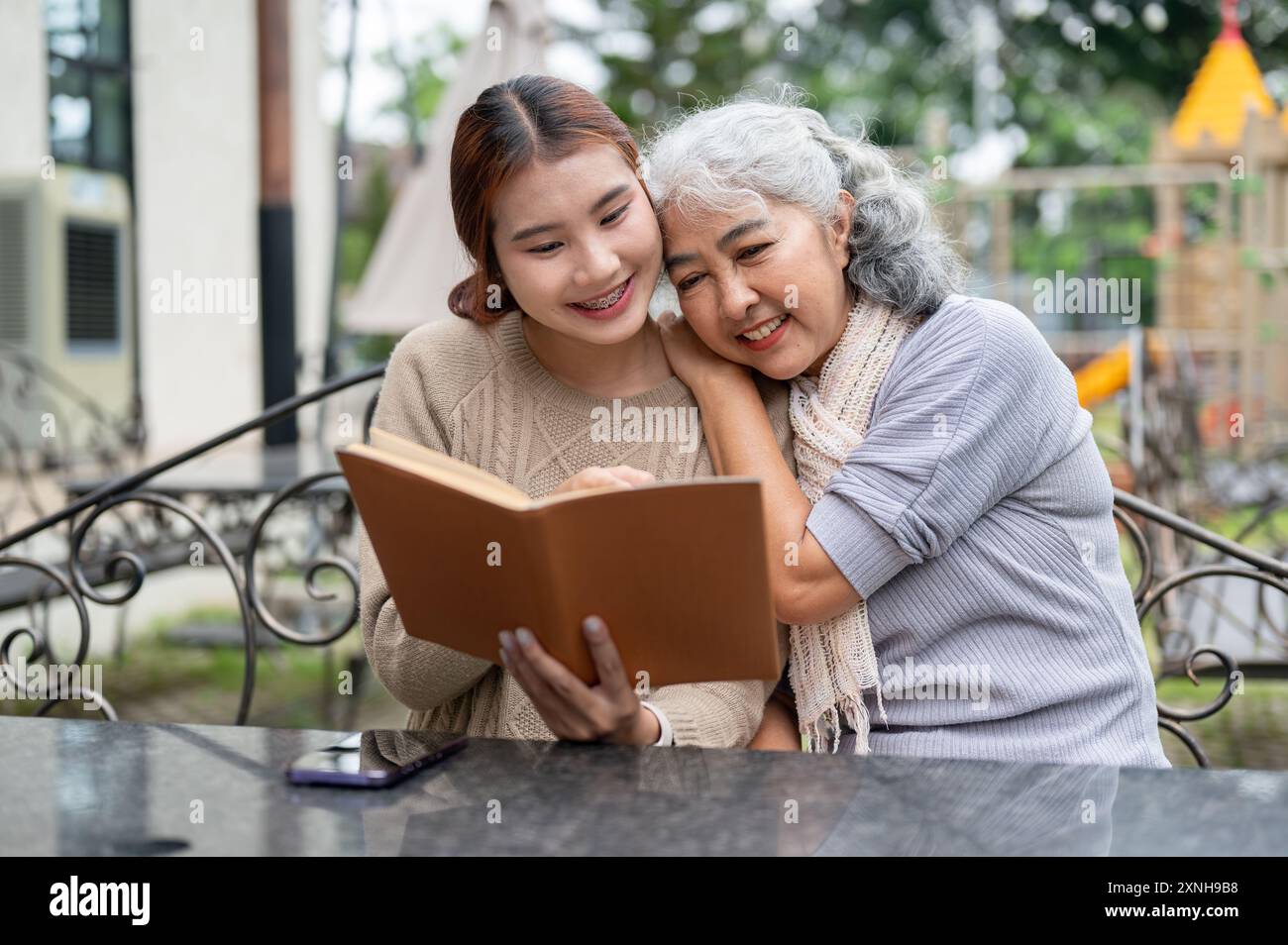 Positive asian granddaughter lovely hi-res stock photography and images ...