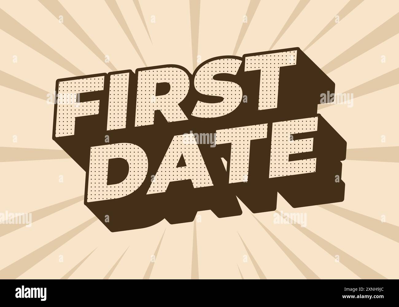 First date. Text effect design in 3D style with modern colors Stock ...