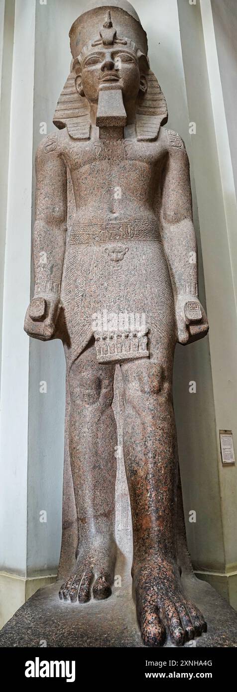 Cairo,Egypt,December 31,2019-Colossus of Ramesses II, usurped by ...