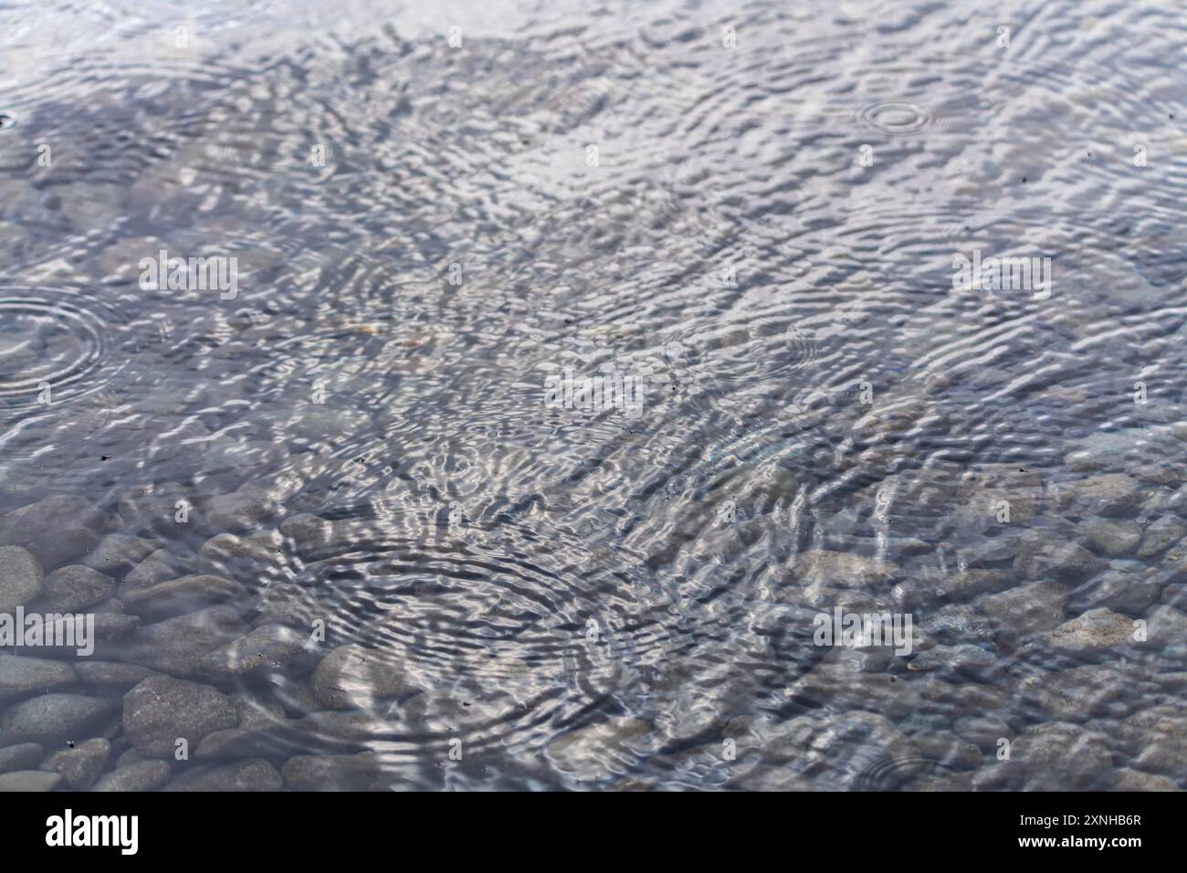 Background image of clear water with rocks below the surface in summer ...