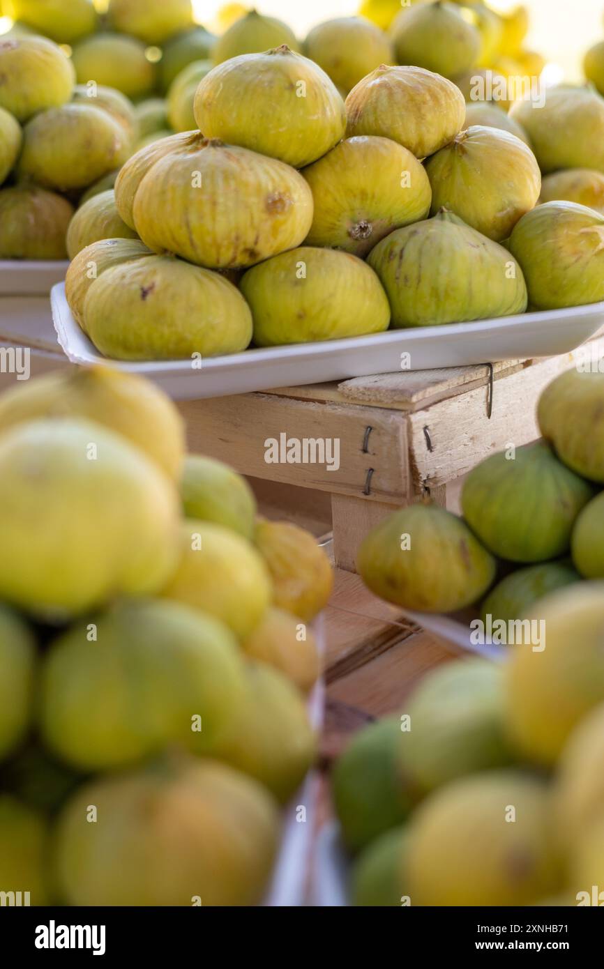 beautiful ripe juicy yellow and green figs Stock Photo - Alamy