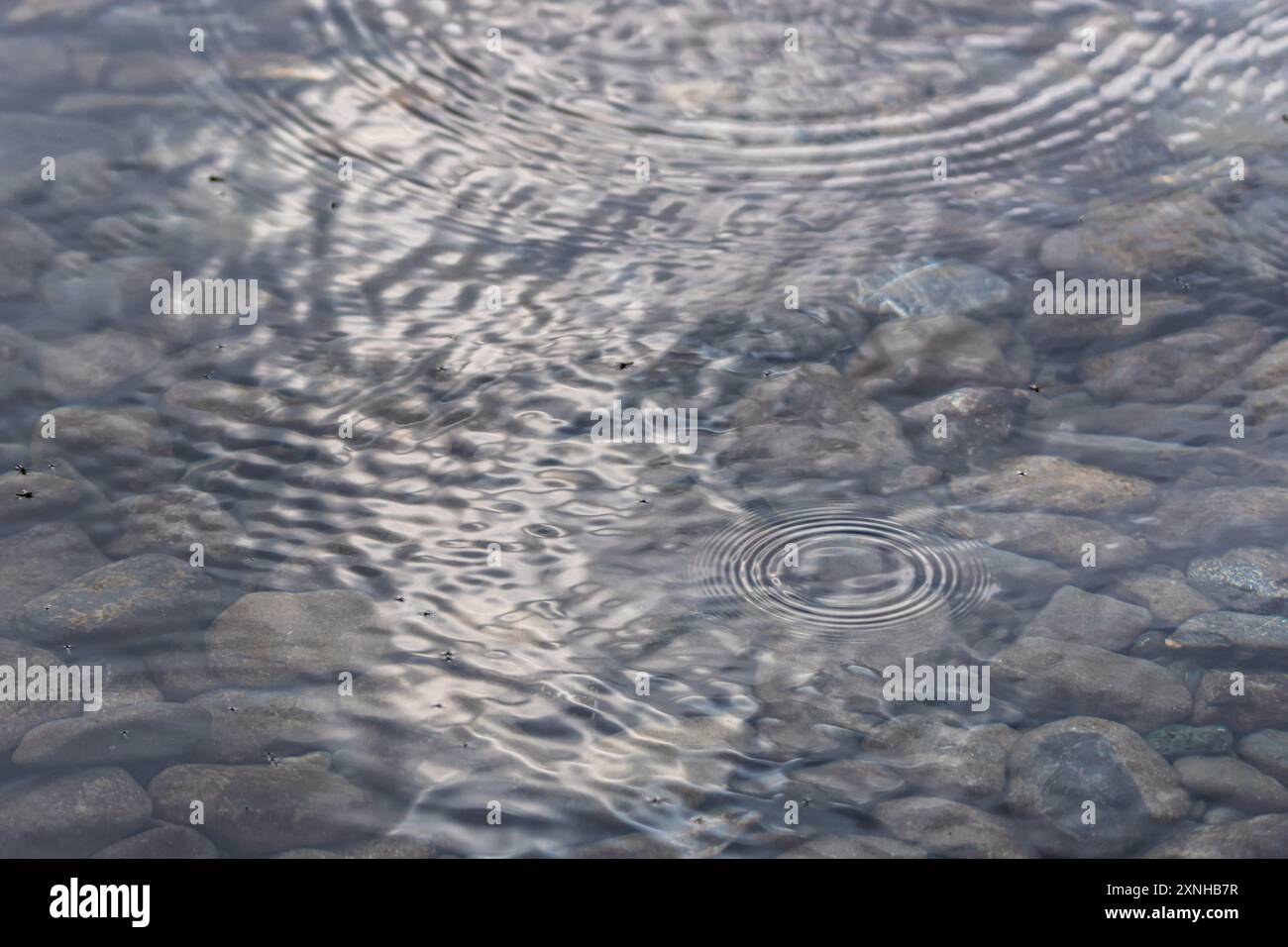 Background image of clear water with rocks below the surface in summer ...