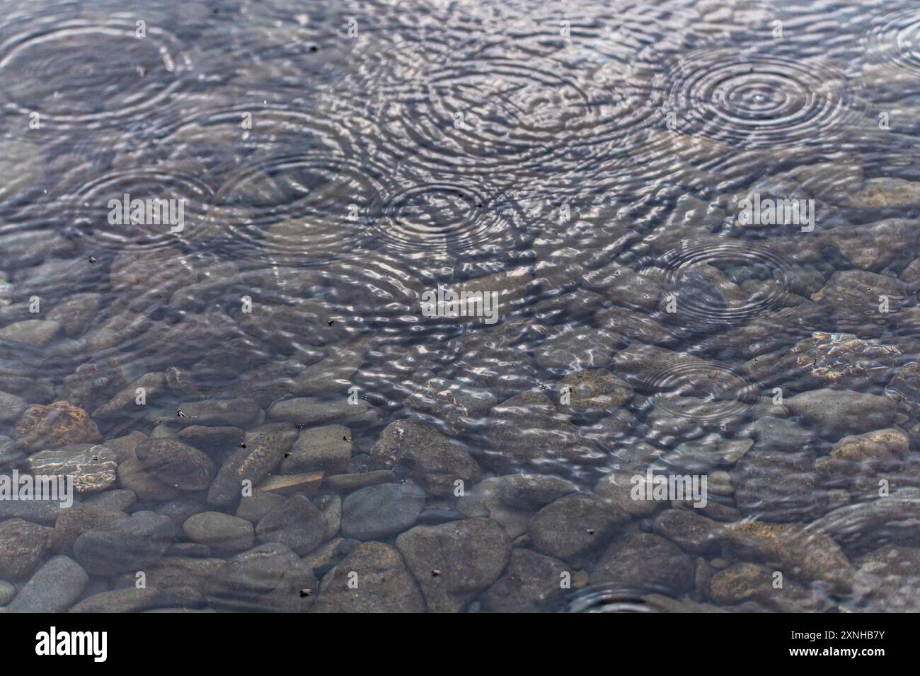 Background image of clear water with rocks below the surface in summer ...