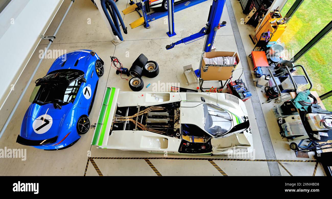 British Motor Museum Gaydon In the Jaguar engineering workshop showing ...