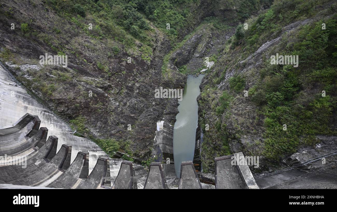 Dam of the largest hydroelectric power plant in Vietnam, Nam Chien, Nam ...