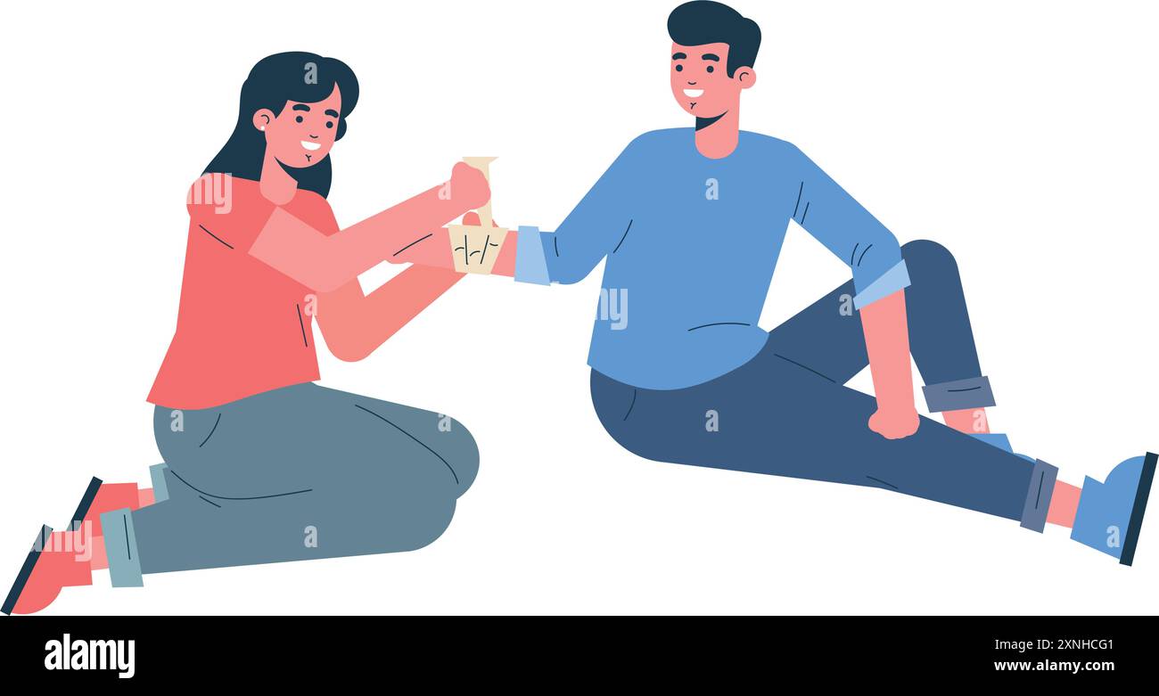 woman giving first aid to a patient Stock Vector Image & Art - Alamy