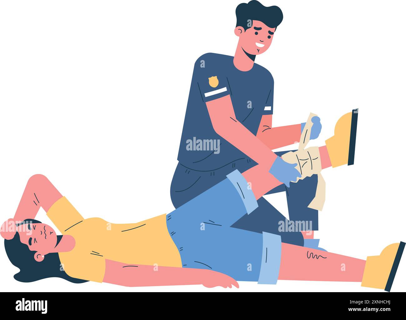 paramedic giving first aid to injured woman Stock Vector Image & Art ... paramedic giving first aid to injured woman Stock Vector Image & Art ...