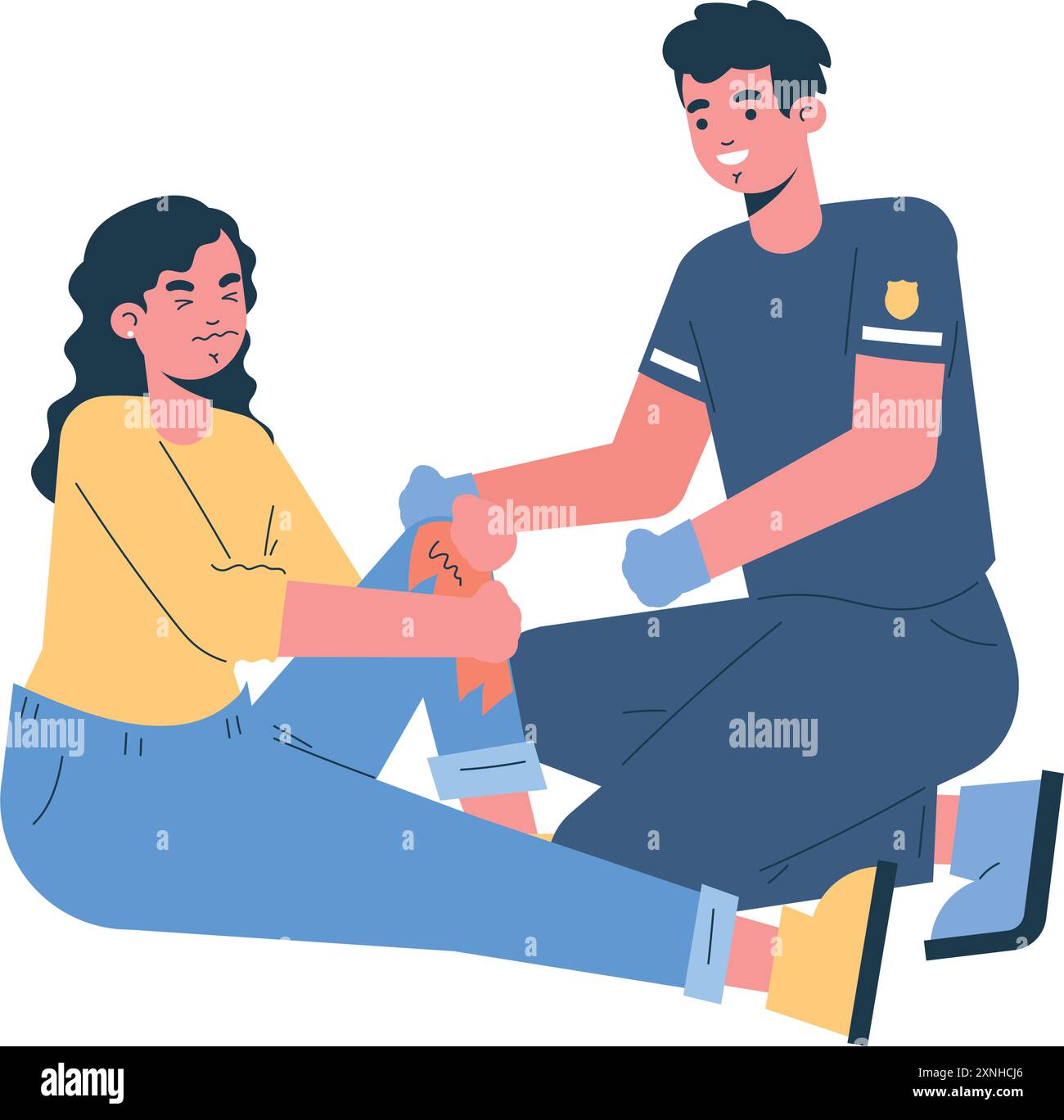 paramedic male character providing first aid Stock Vector Image & Art ...