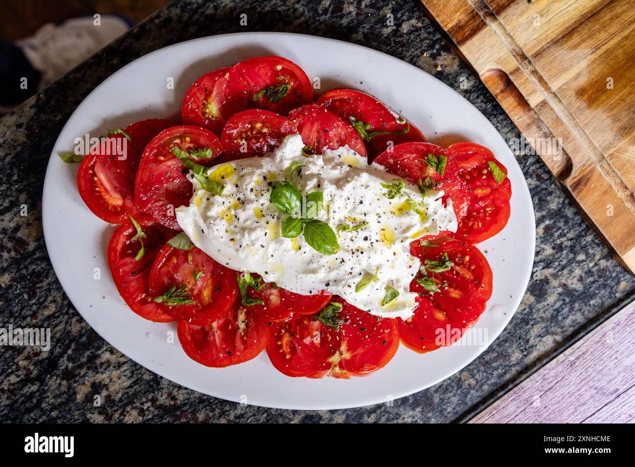 fresh buffalo mozzarela salad Stock Photo - Alamy