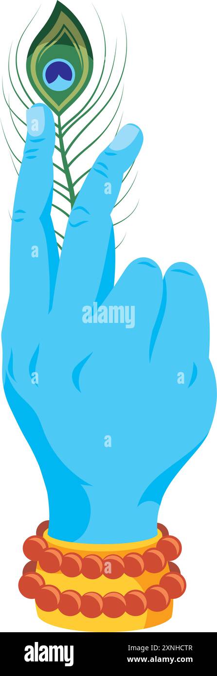 lord krishna peacock feather in janmashtami festival Stock Vector Image ...