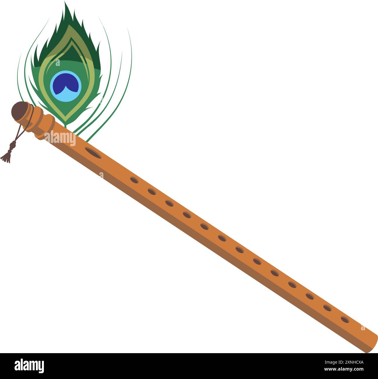 flute with peacock feathers Stock Vector Image & Art - Alamy