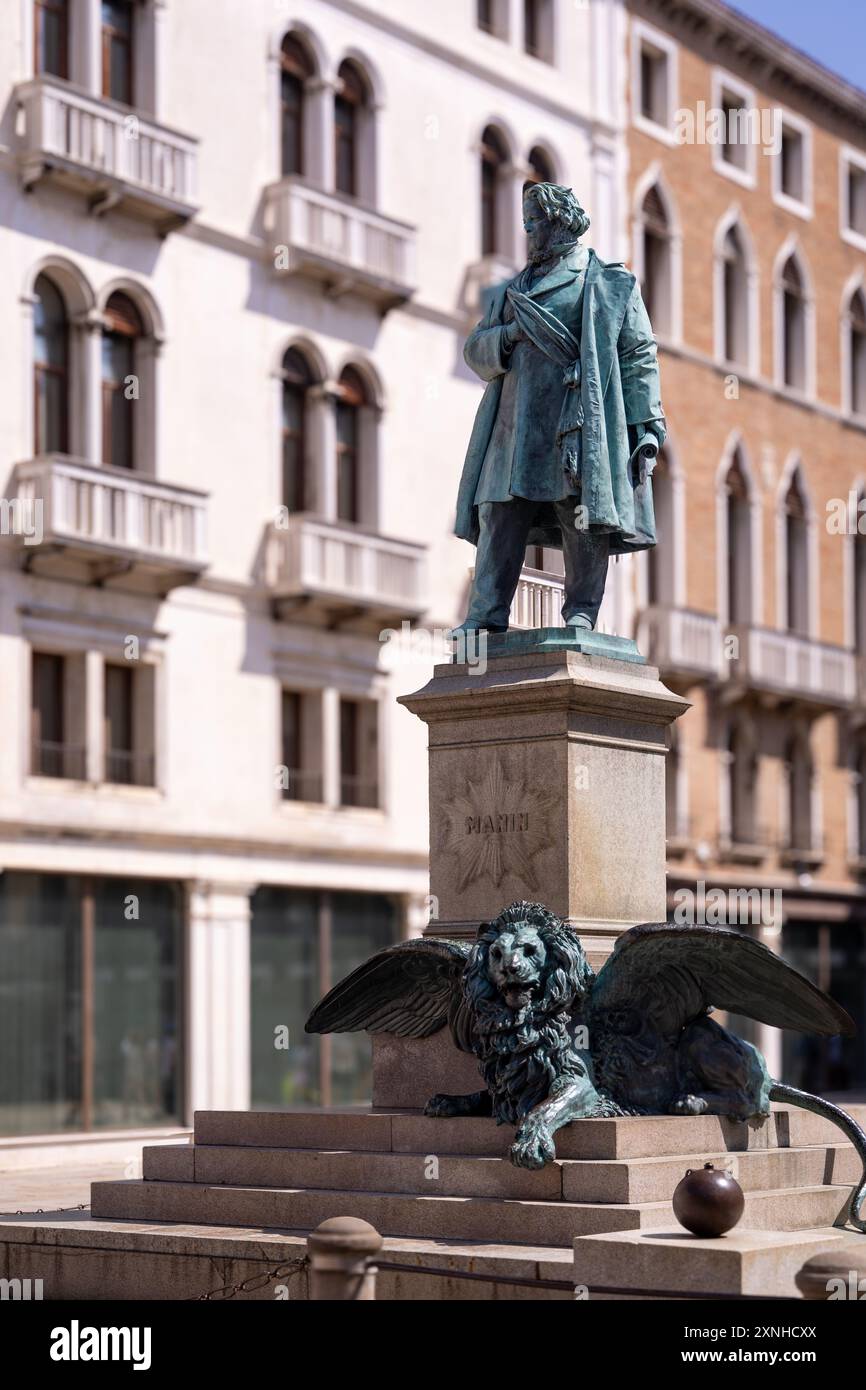statue is of Daniele Manin, a prominent Italian patriot and statesman ...