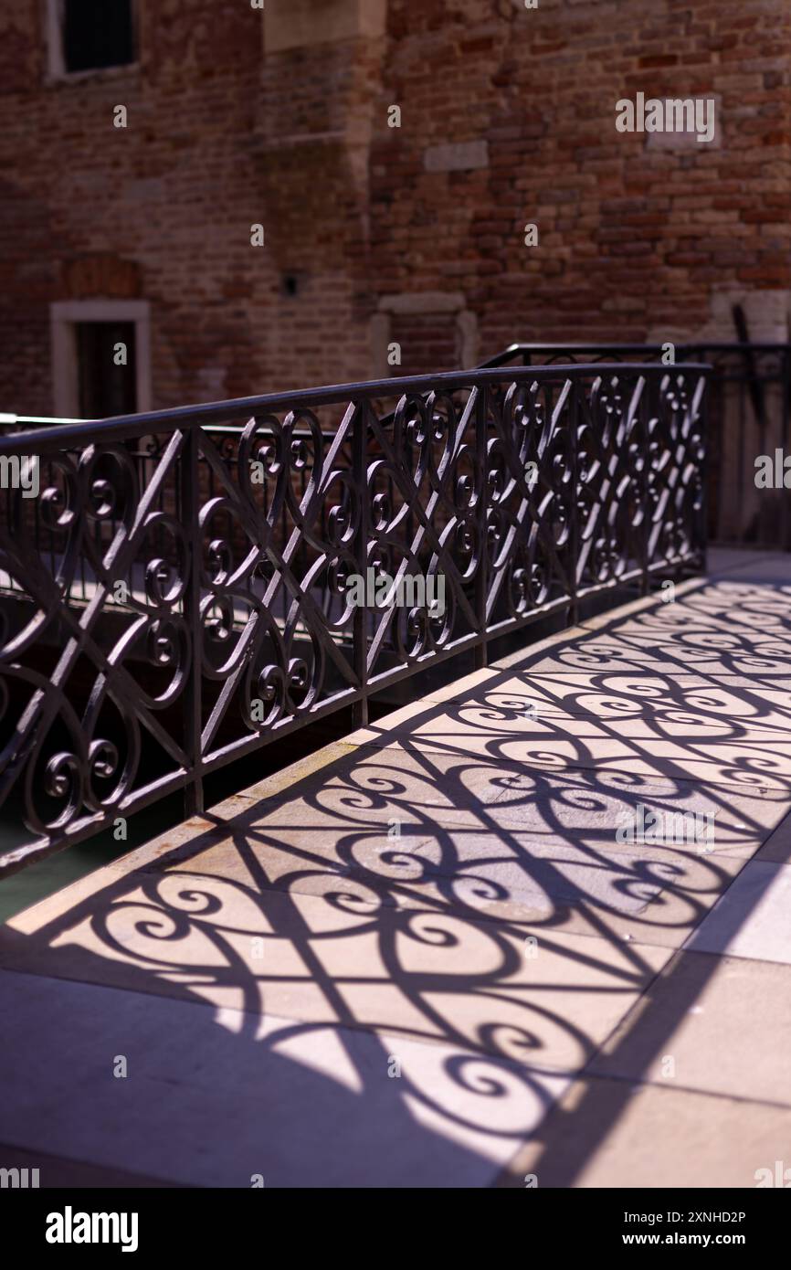 iron work on traditional Venice bridge Italy Stock Photo - Alamy