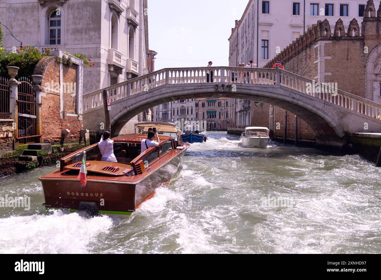 Riva motor boat Venice, Italy Stock Photo - Alamy