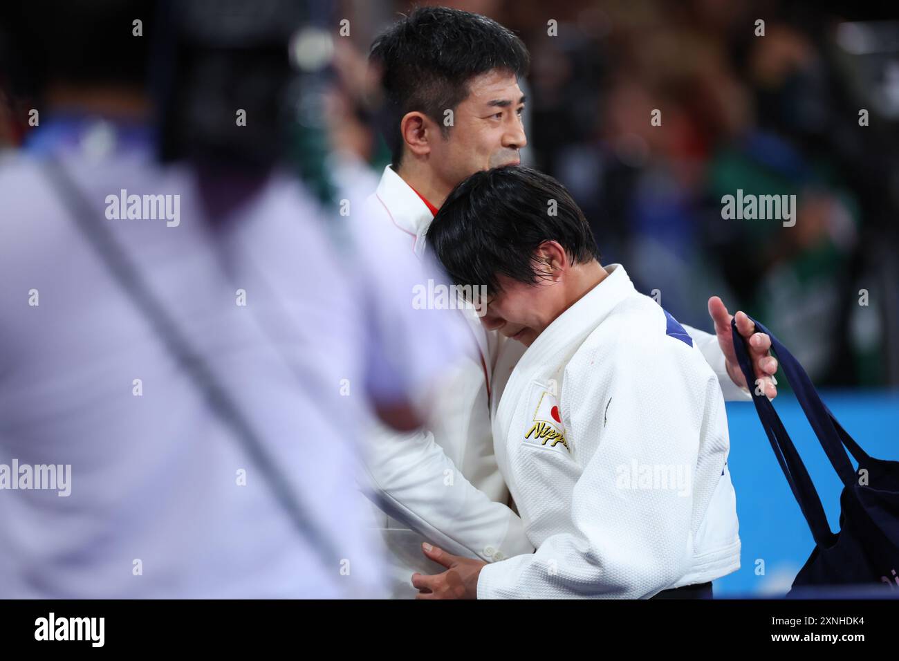 Paris, France. 29th July, 2024. (L to R) Hiroyuki Akimoto, Haruka ...