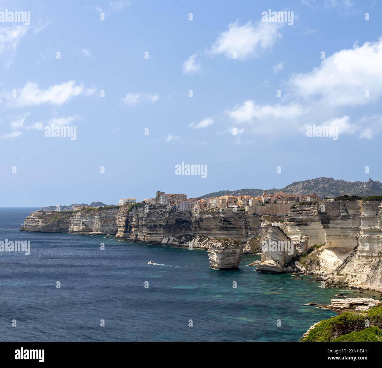 Bonifacio cliffs old town, Corsica France Stock Photo - Alamy