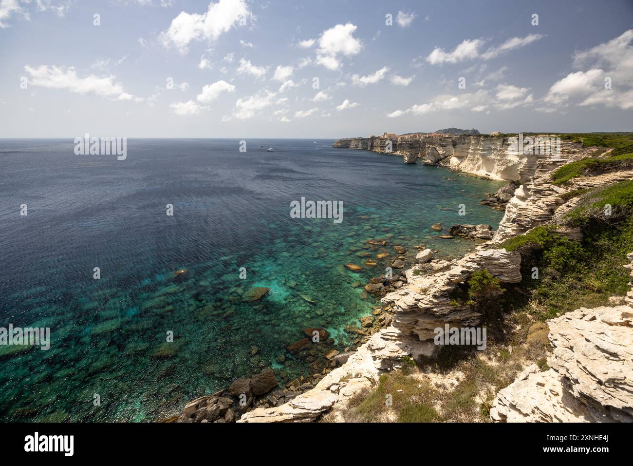 Bonifacio cliffs old town, Corsica France Stock Photo - Alamy