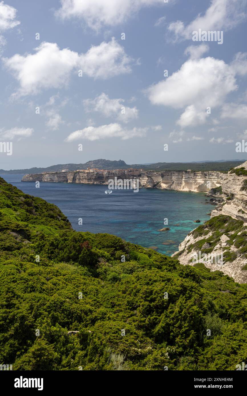 Bonifacio cliffs old town, Corsica France Stock Photo - Alamy