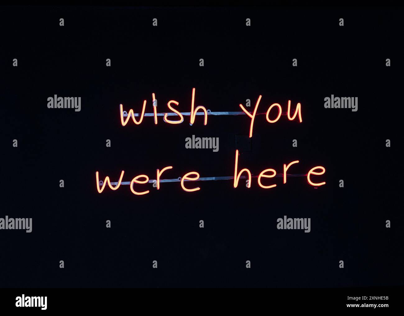 wish you were here neon sign Stock Photo - Alamy