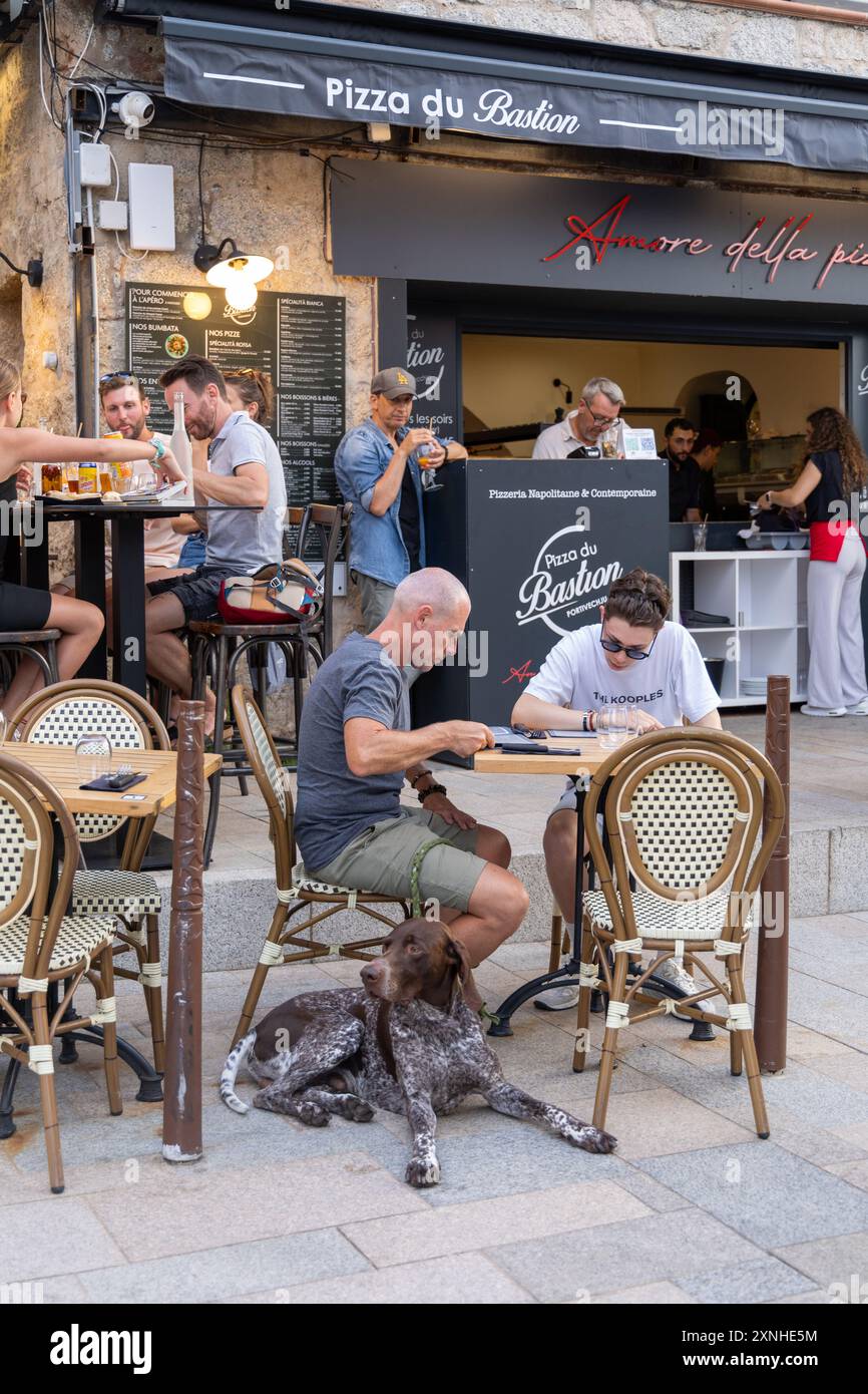 bastion pizza restaurant Corsica, France Stock Photo - Alamy