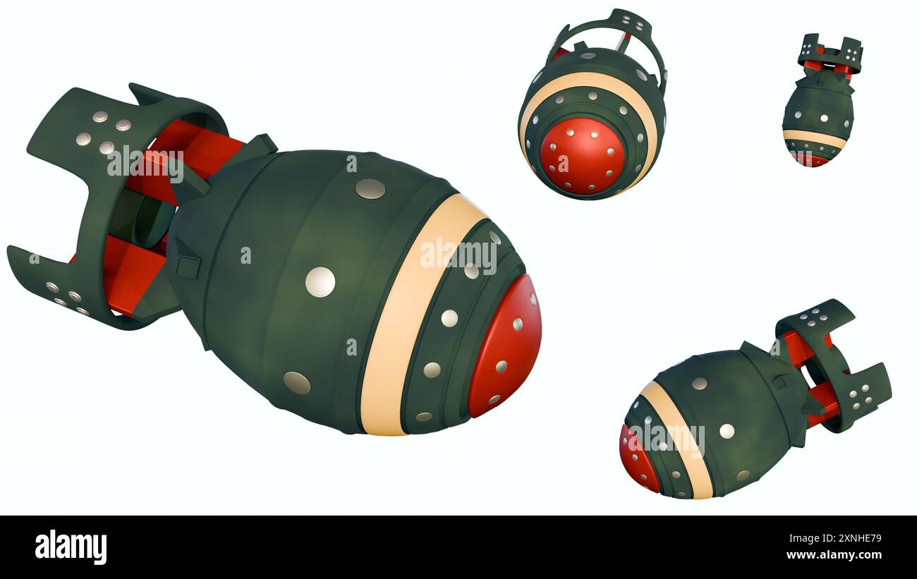3d rendering of isolated nuke weapon, it is a nuclear weapon, explosive ...