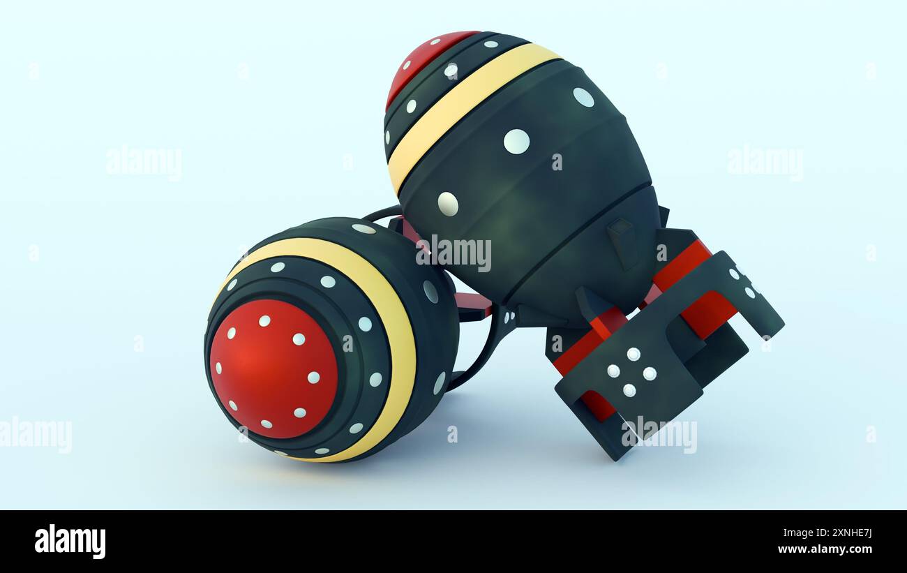 3d rendering of isolated nuke weapon, it is a nuclear weapon, explosive ...