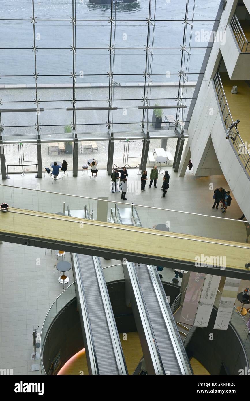 Royal Danish Library with the black diamond building in Copenhagen ...