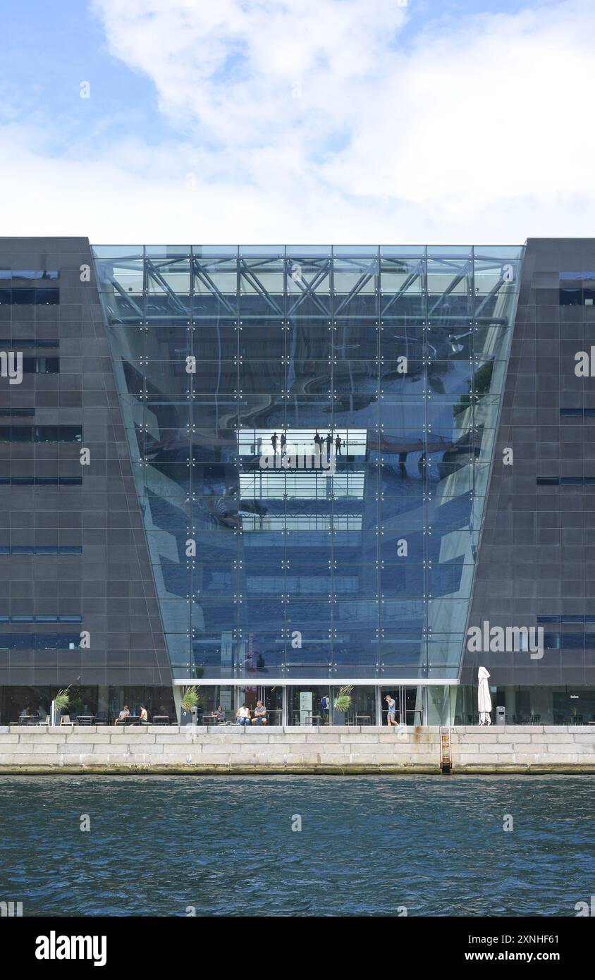 Royal Danish Library with the black diamond building in Copenhagen ...