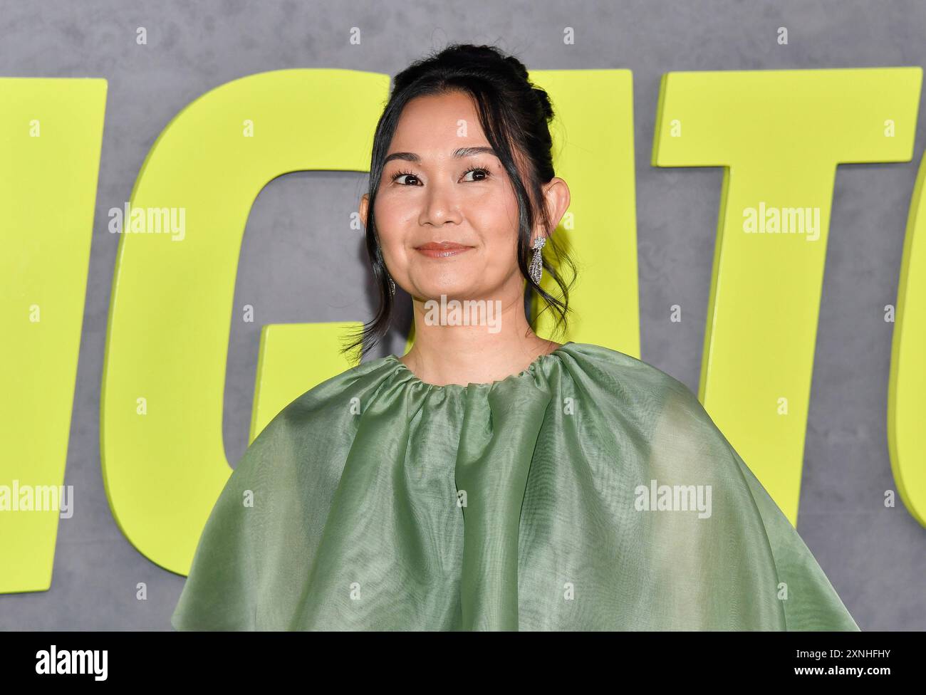 Hong Chau attends the Apple Original Films premiere of "The Instigators ...