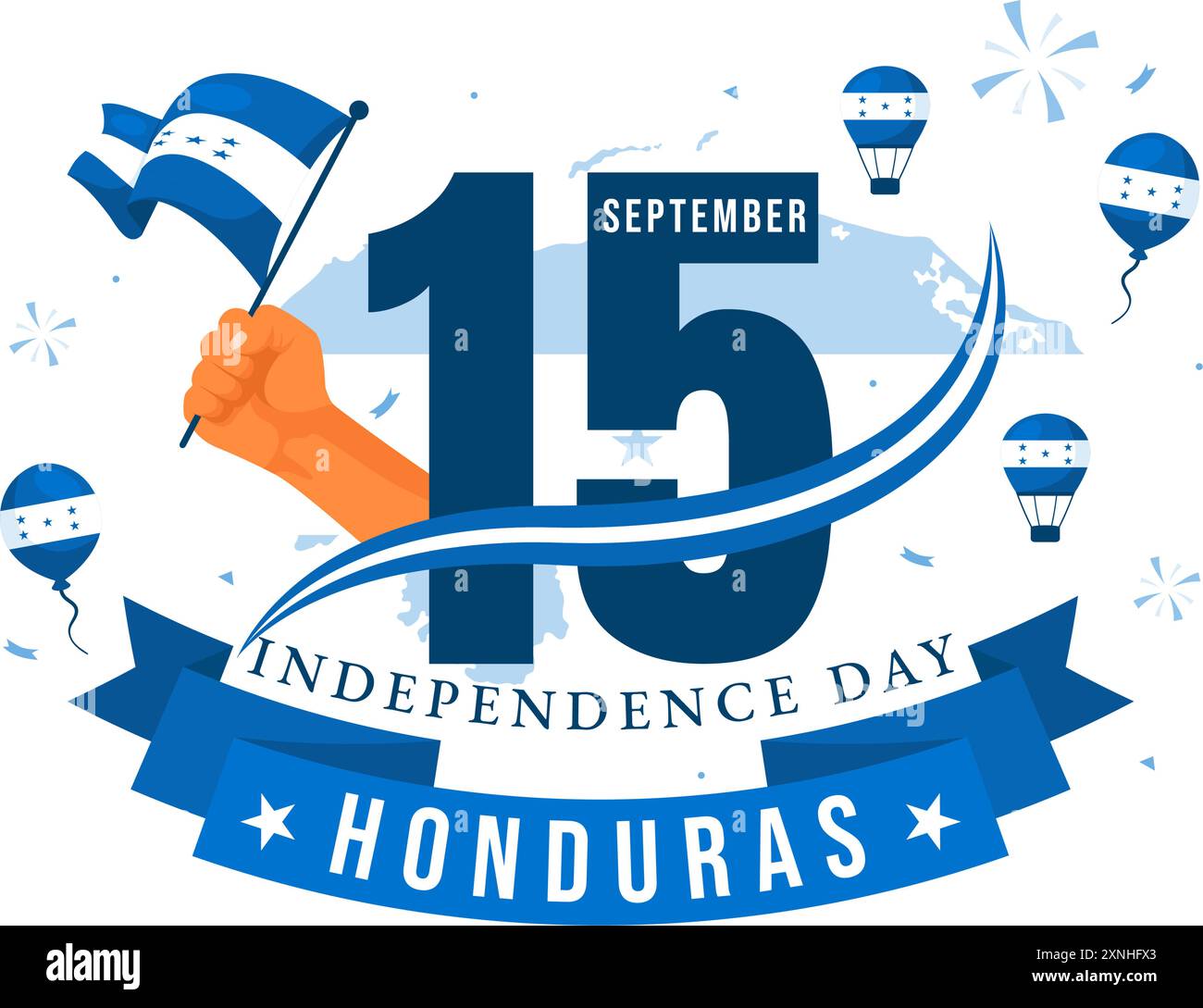 Happy Honduras Independence Day Vector Illustration for September 15 ...