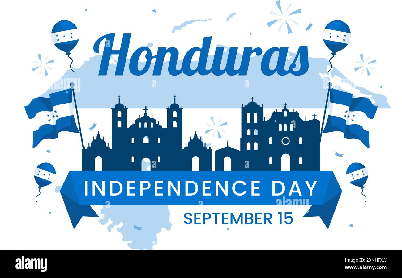 Happy Honduras Independence Day Vector Illustration for September 15 ...