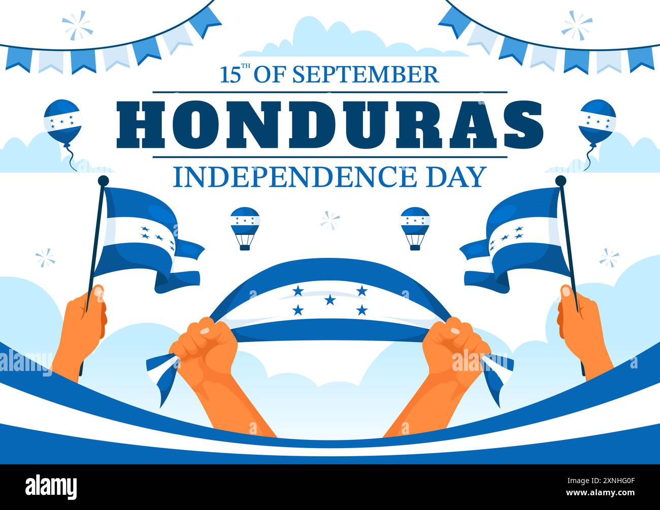 Happy Honduras Independence Day Vector Illustration for September 15 ...