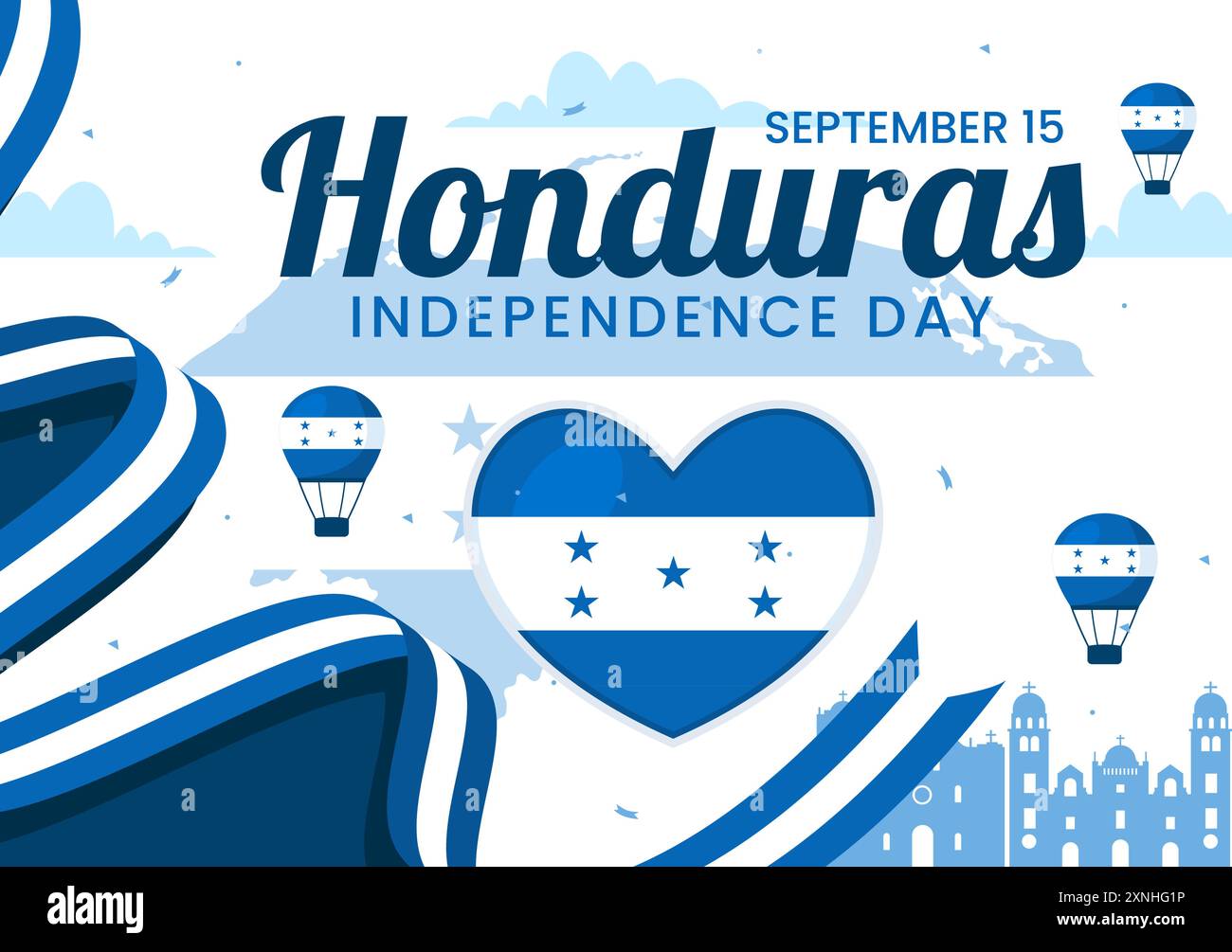 Happy Honduras Independence Day Vector Illustration for September 15 ...
