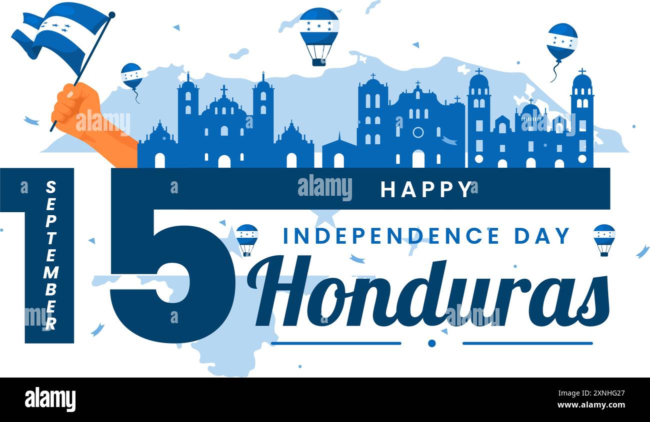 Happy Honduras Independence Day Vector Illustration for September 15 ...