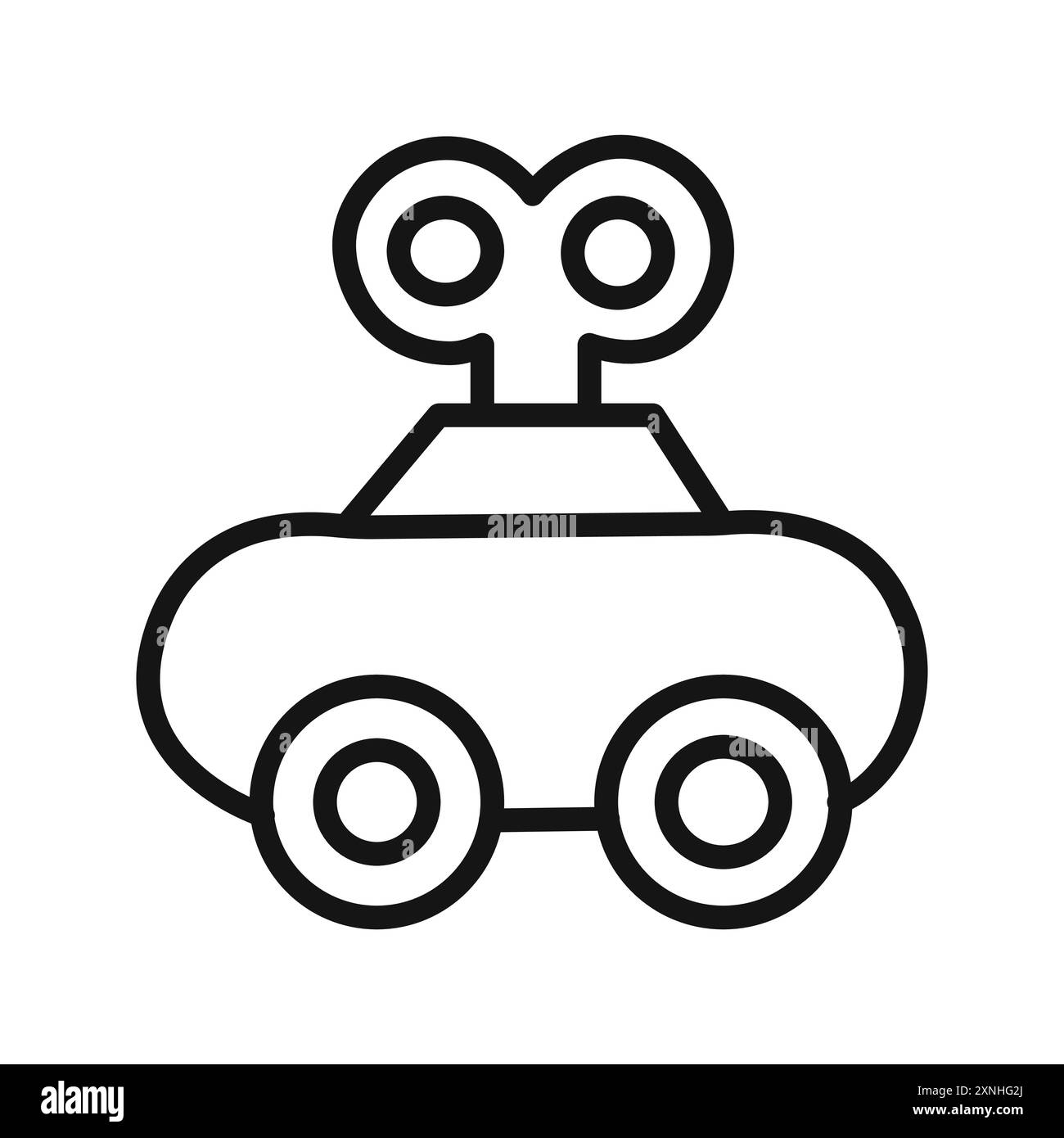 Clockwork car toy icon linear vector graphics sign or symbol set for web app ui Stock Vector ...