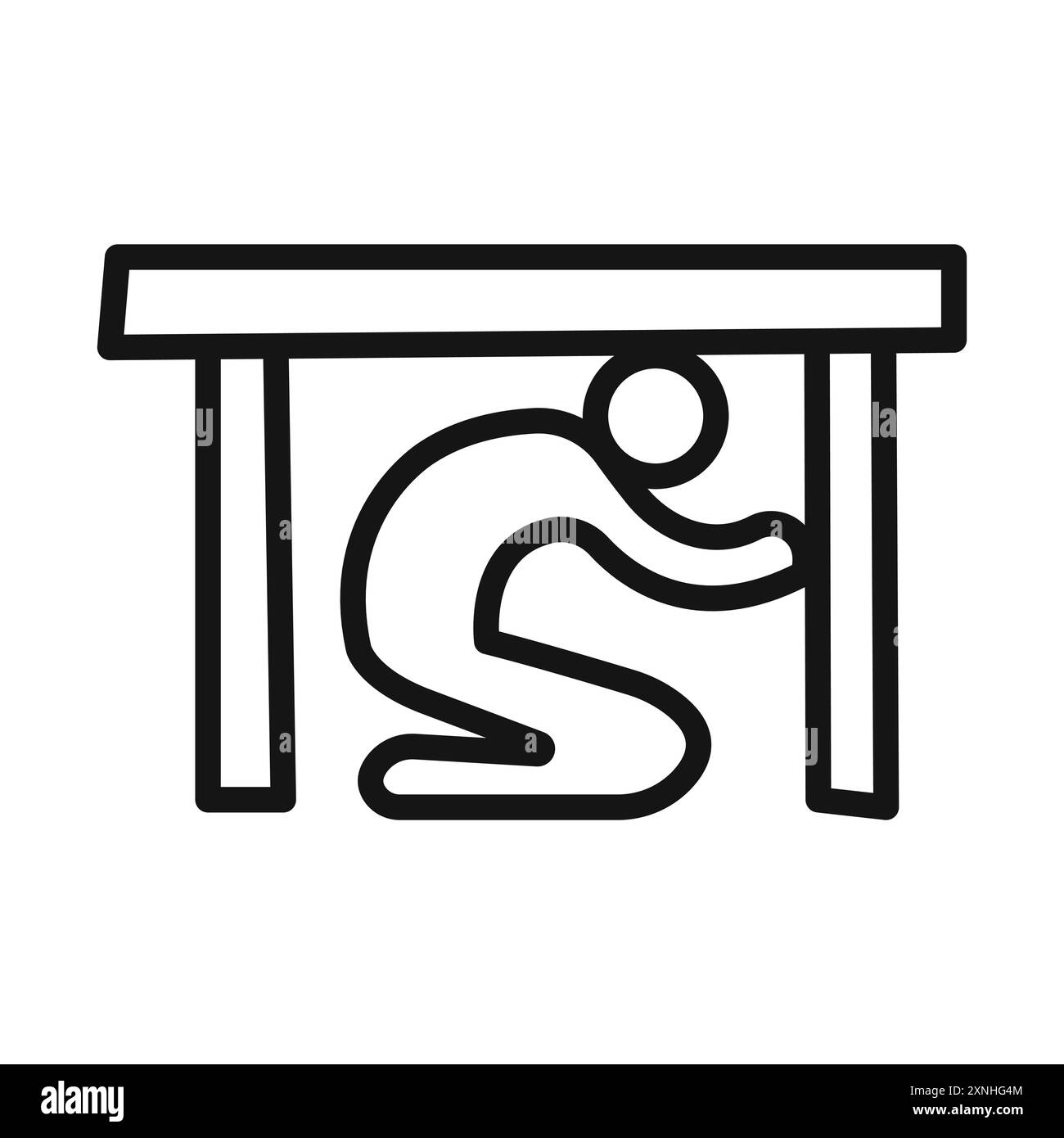 Earthquake safety place icon linear vector graphics sign or symbol set for web app ui Stock ...