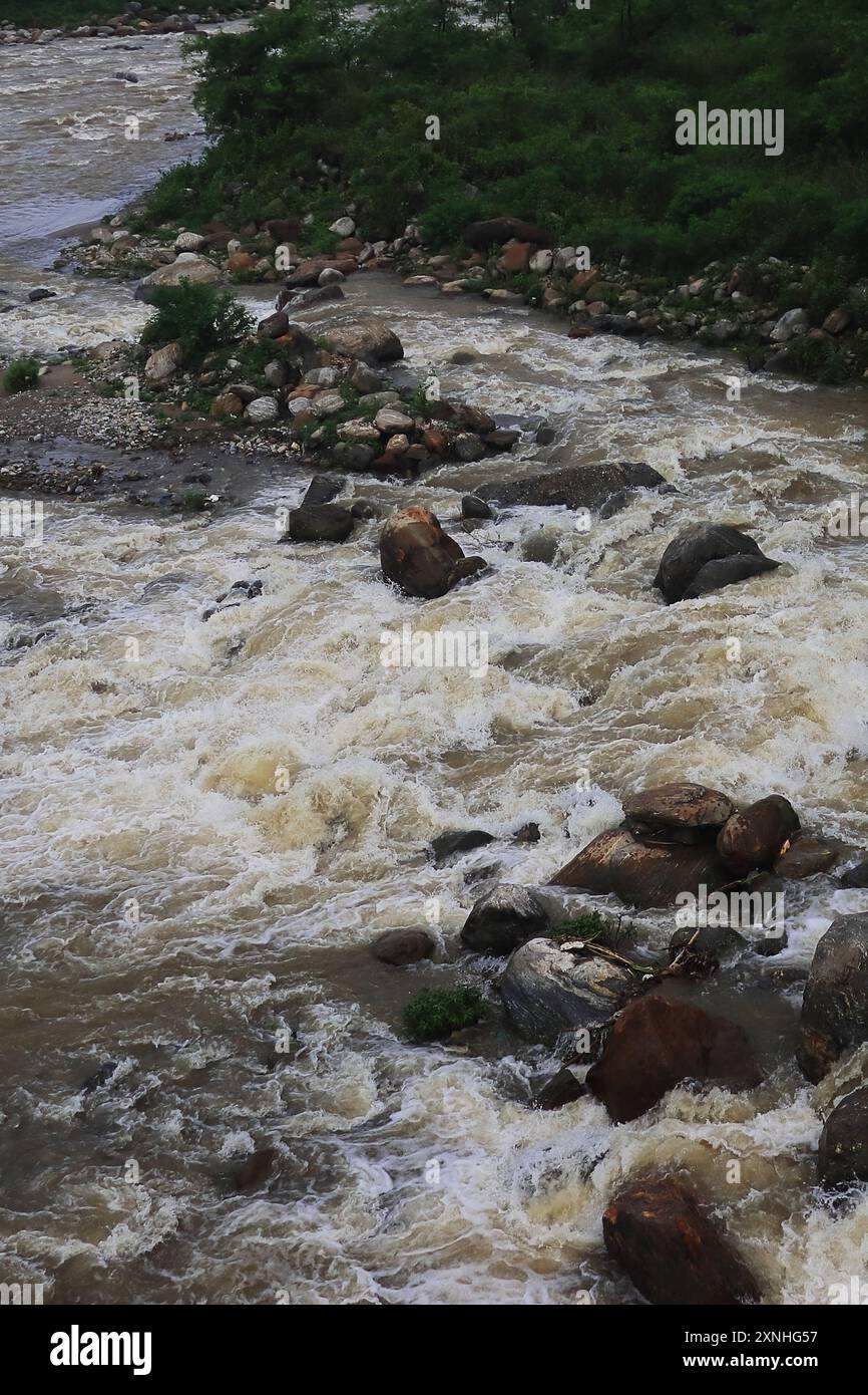 mountain river balason, flowing through the lush green valley of terai ...
