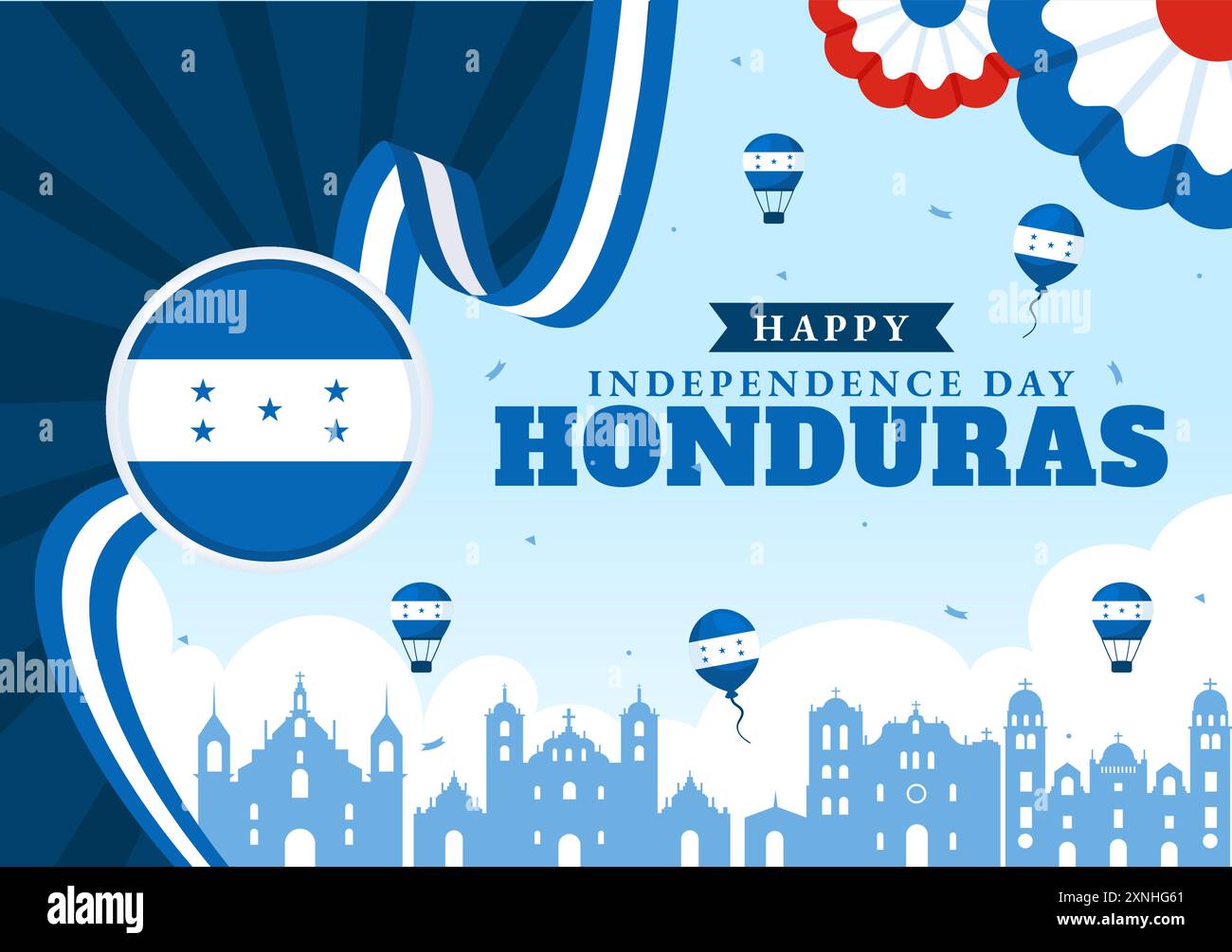 Happy Honduras Independence Day Vector Illustration for September 15 ...