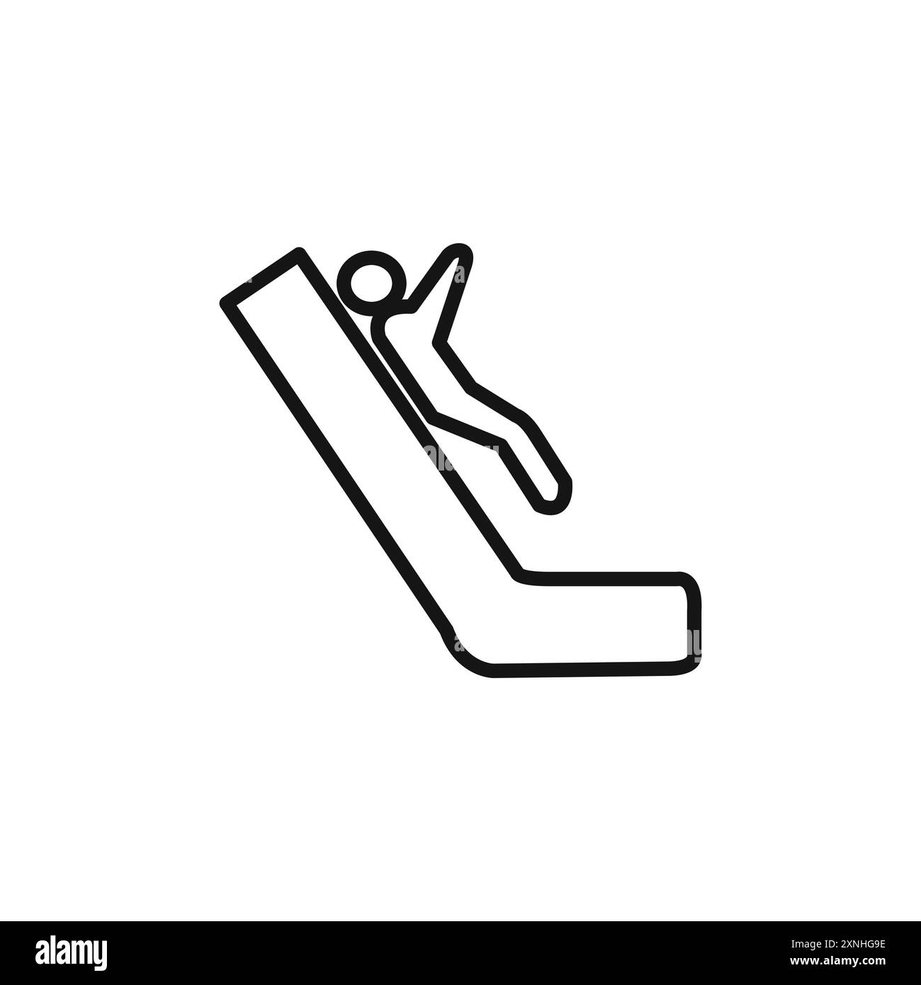 Man slide on slope icon linear vector graphics sign or symbol set for web app ui Stock Vector ...