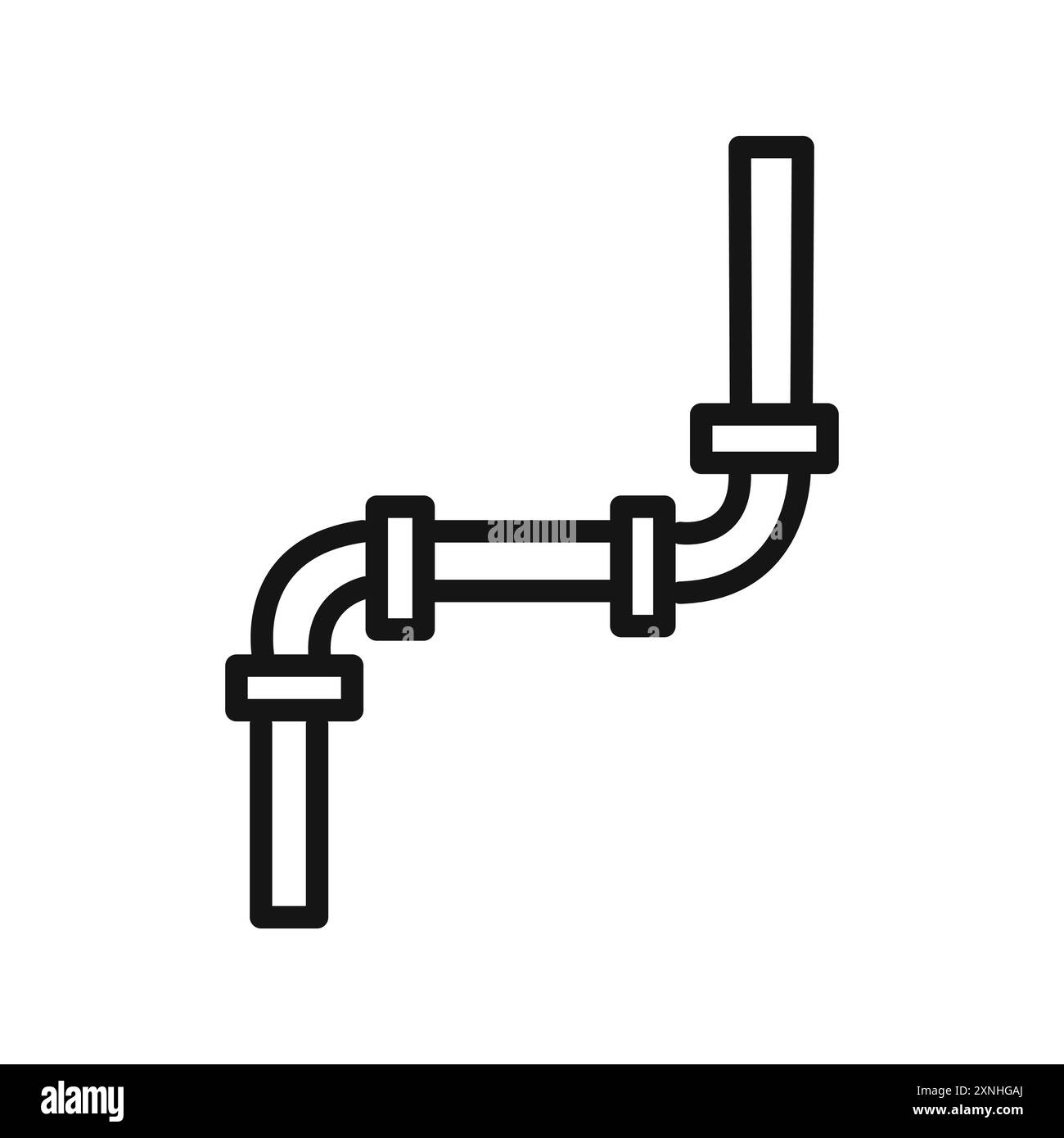 Plumber repairing pipe icon linear vector graphics sign or symbol set for web app ui Stock ...