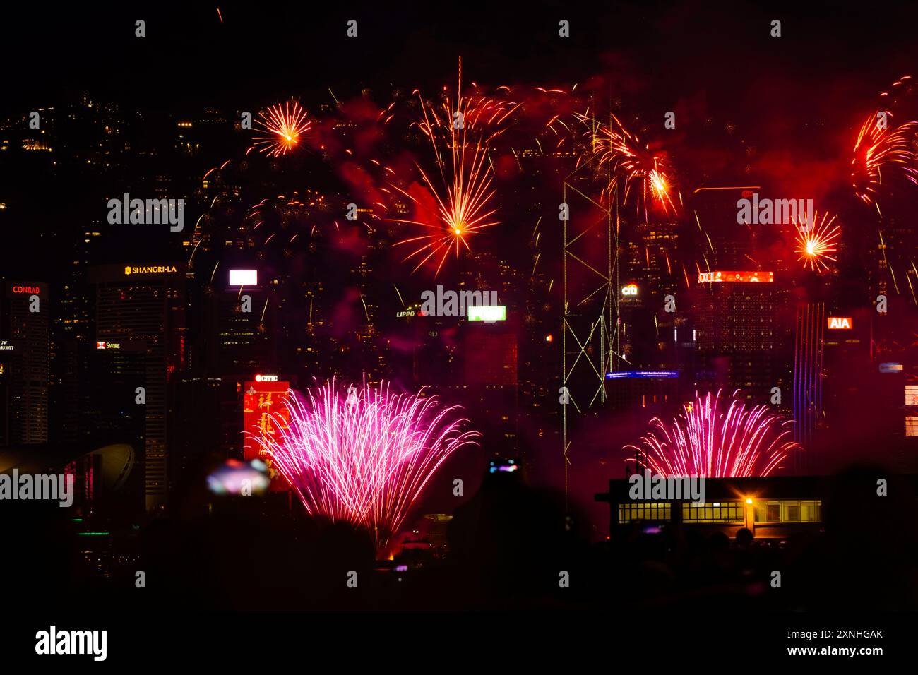 2023 Chinese New Year Fireworks display in Victoria Harbour , taken ...