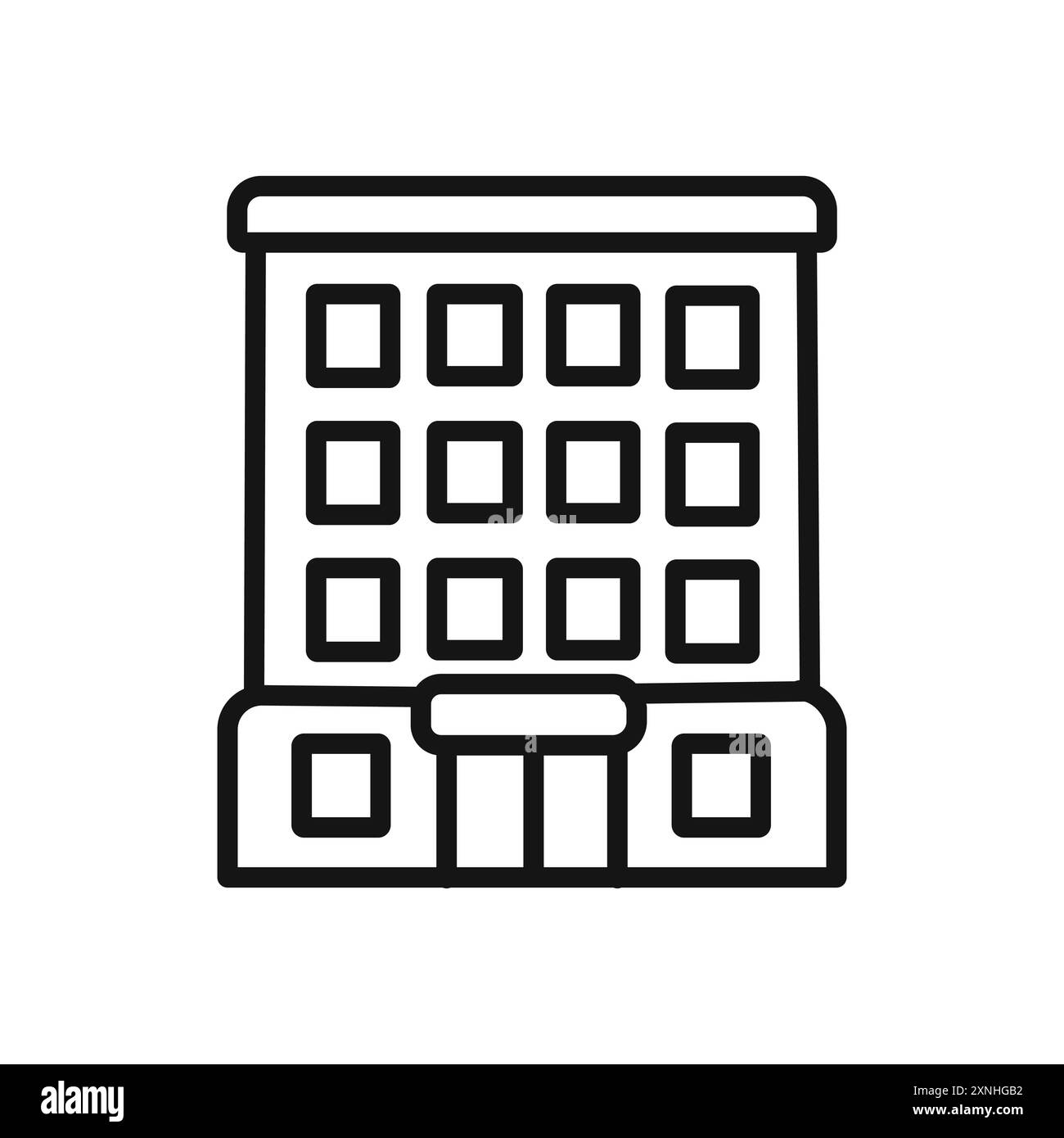 Office building icon linear vector graphics sign or symbol set for web app ui Stock Vector Image ...
