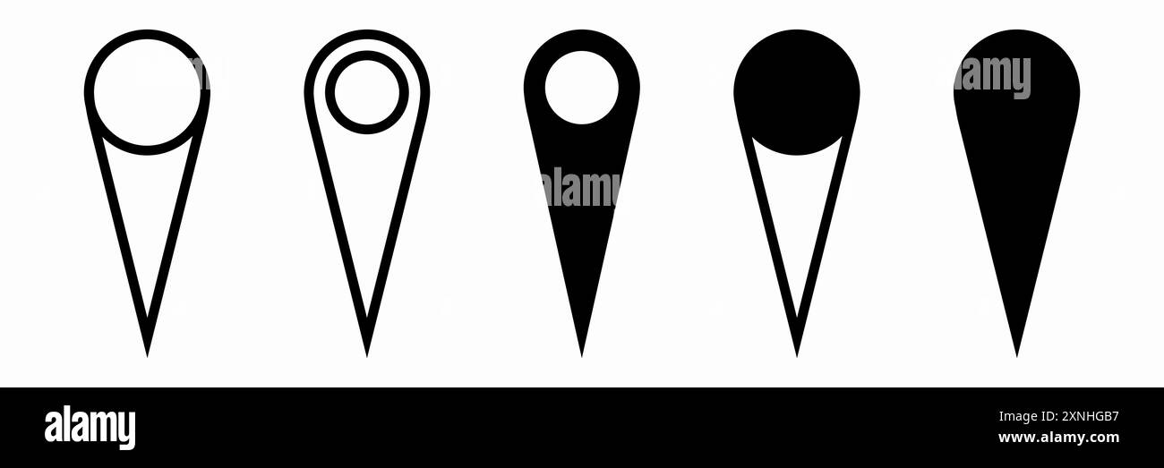Set of Location pin icons. GPS marker. Vector illustration Stock Vector ...