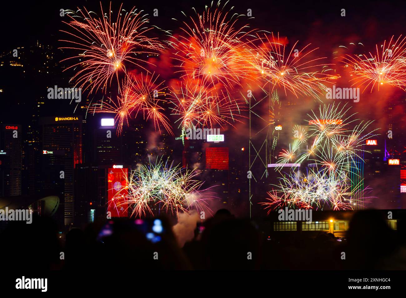2023 Chinese New Year Fireworks display in Victoria Harbour , taken ...