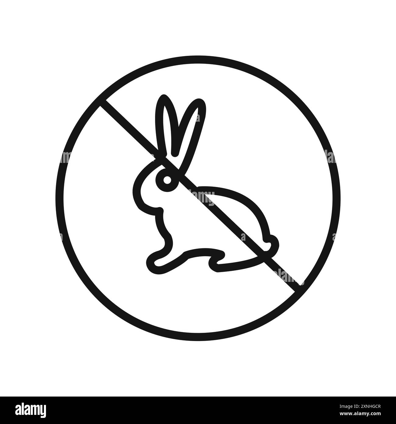 Not tested on animals icon linear vector graphics sign or symbol set ...