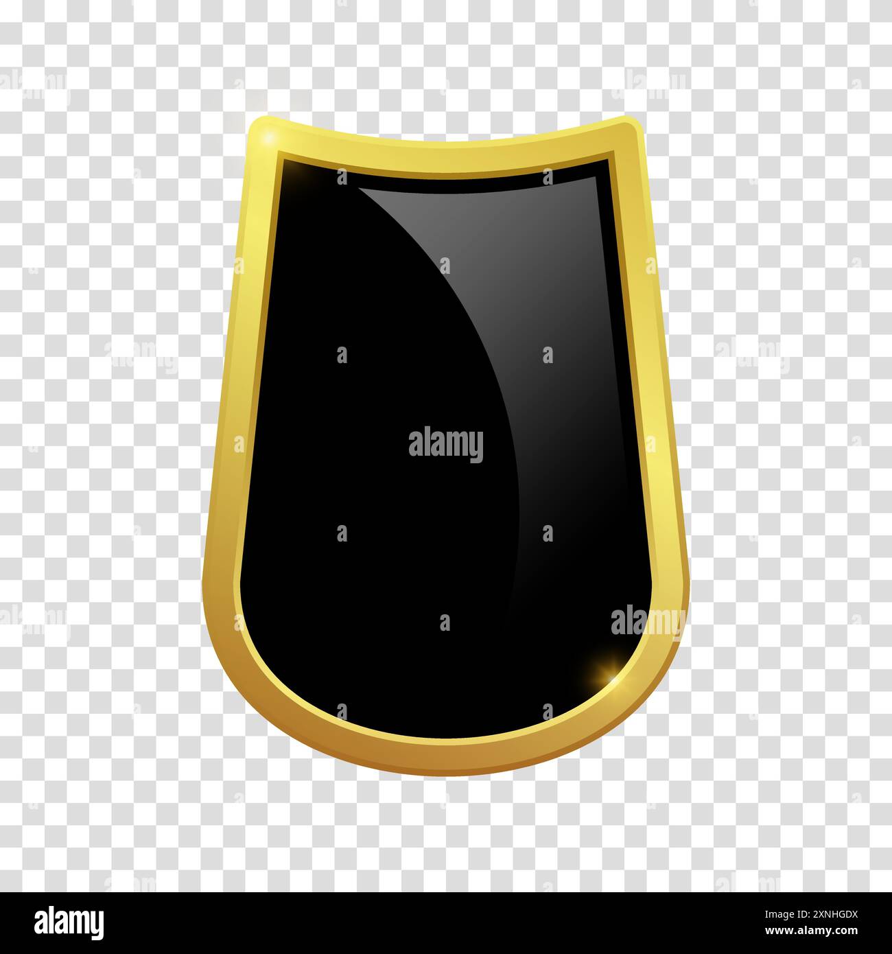 Black shield with glossy bright golden frame. VIP luxury logo design ...