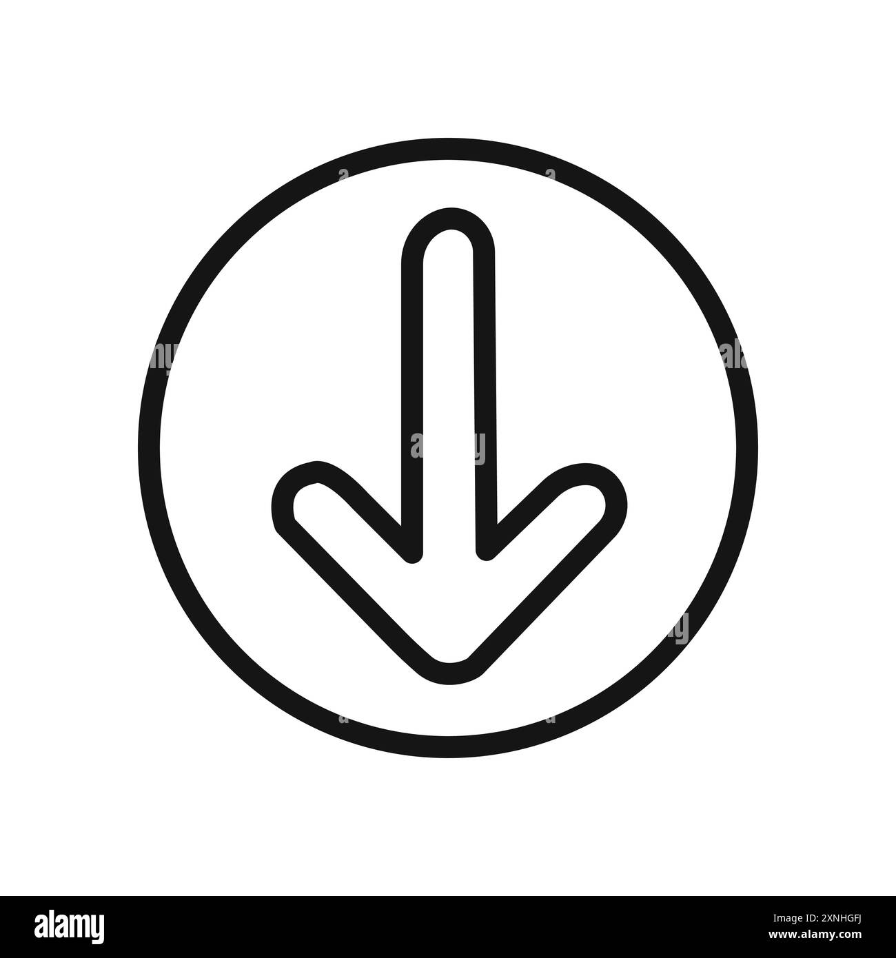 red Down arrow icon linear vector graphics sign or symbol set for web app ui Stock Vector Image ...